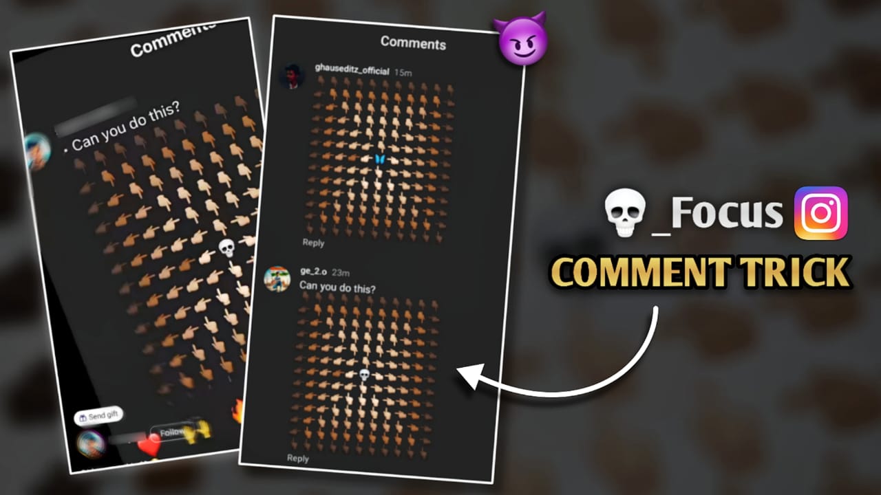 Instagram Focus Emoji Comment Tricks - Ghaus Editz - Ghaus Editz