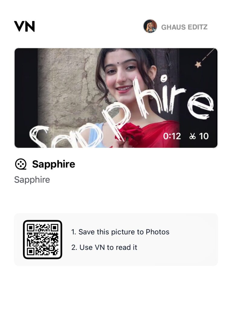 Trending Sapphire Song Reels VN Template Code | Instagram Viral Reels Editing - Ghaus Editz