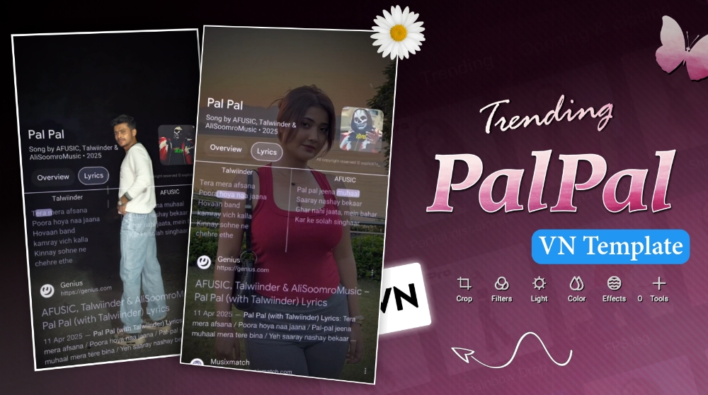 Trending Pal Pal Song Reels VN Template Code | Talwiinder Viral Song ...