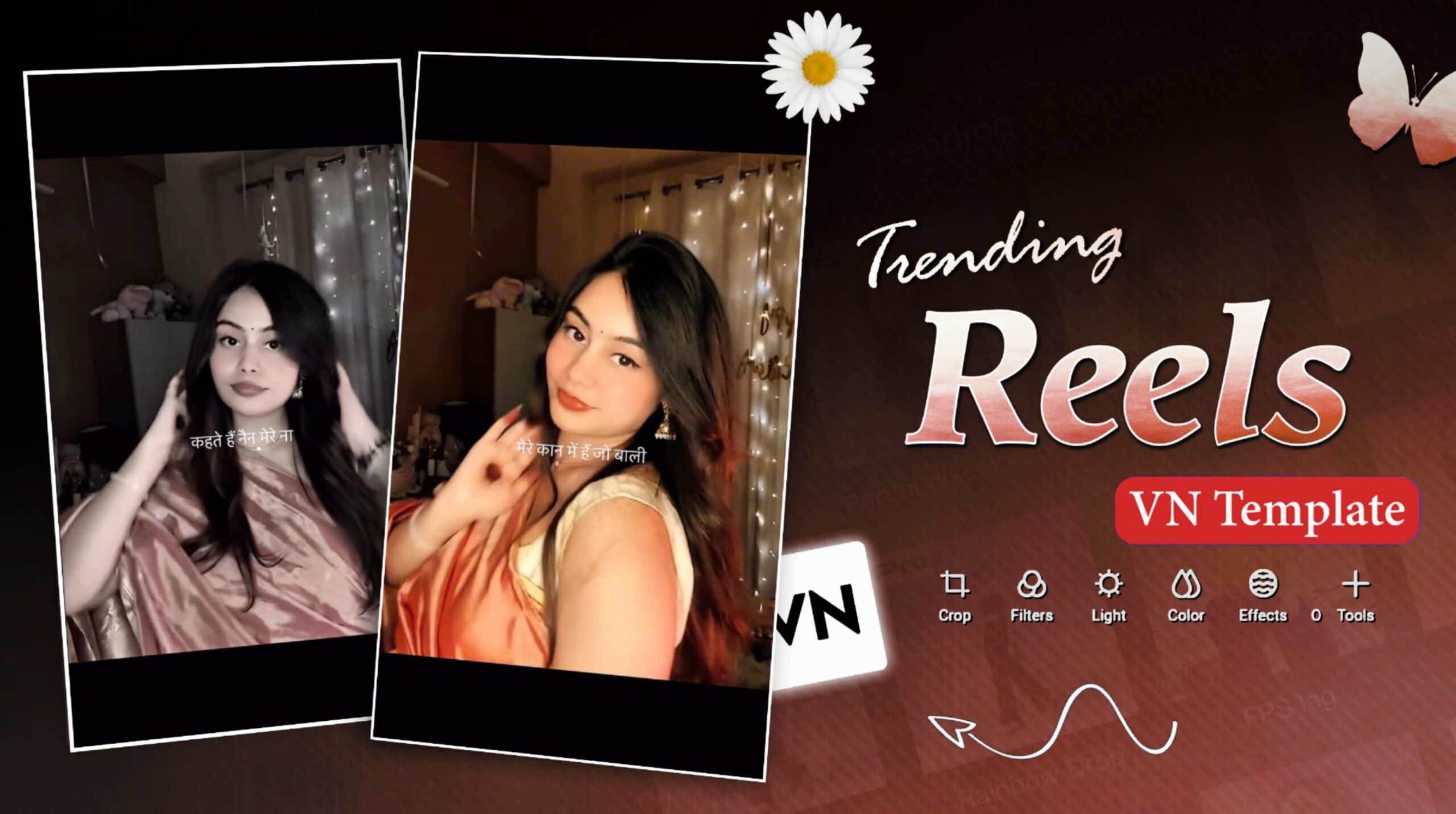 Mere Kaan Mein Hai Jo Baali Song Reels VN Template Code | Kithe Reh ...