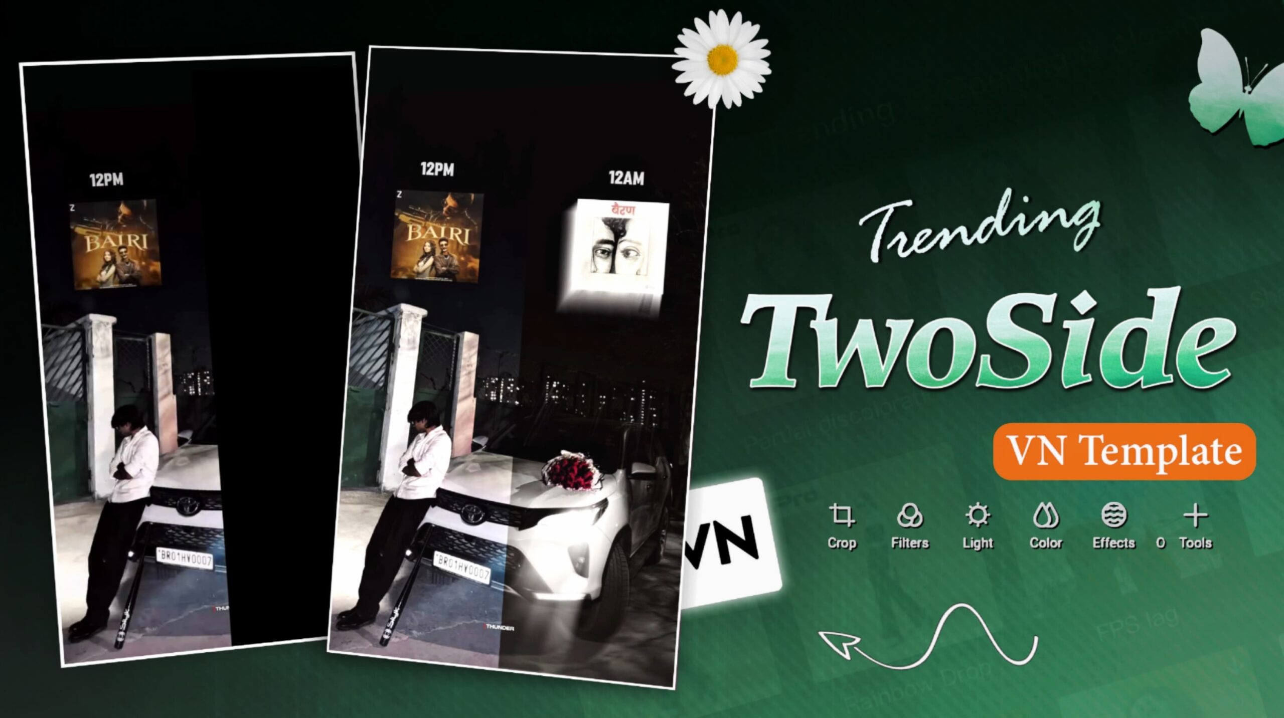 Trending 2 Side Reels VN Template Code | Bairan Song Two Sides Reels ...