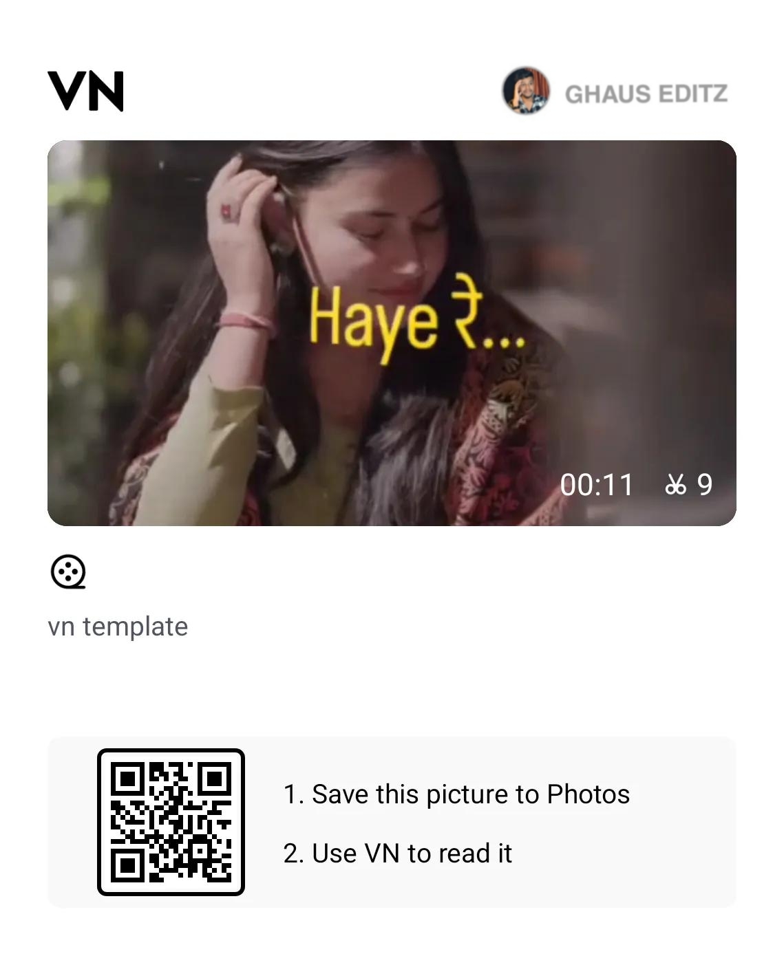 Haaye Re Teri Kana Aali Bali Reels VN Template Code | Haaye Re Haryanvi ...